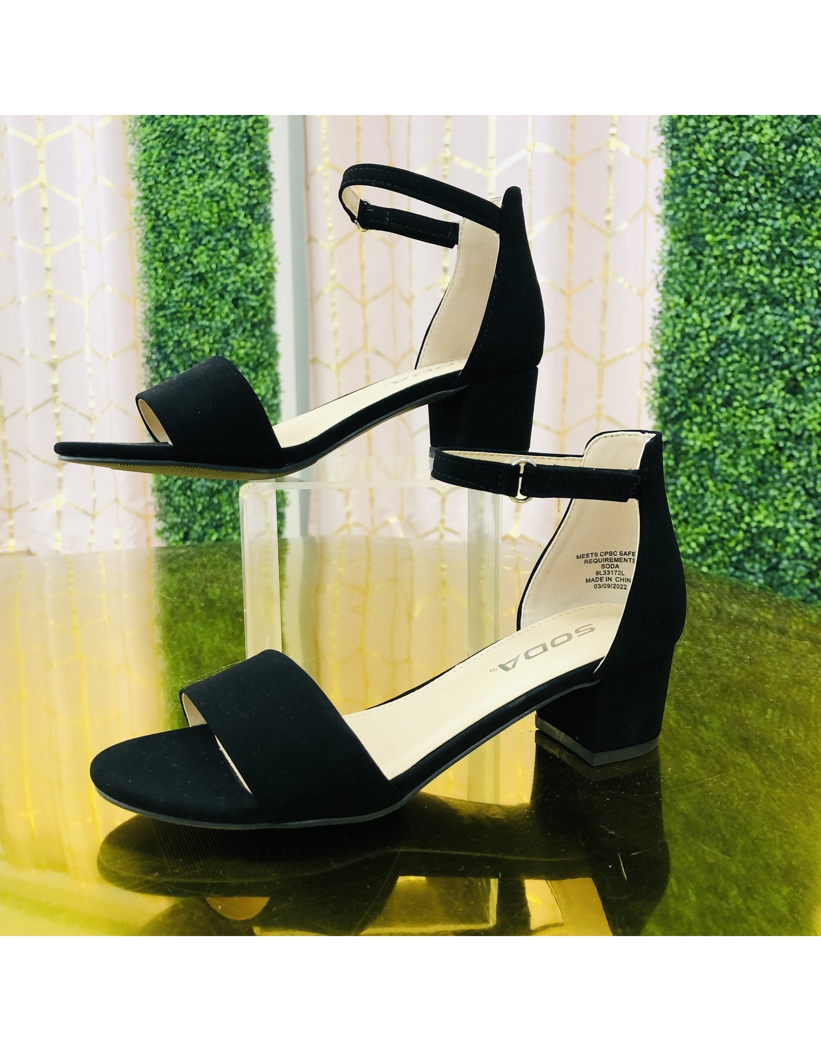 Girls Black Kick Heels - The Magnolia