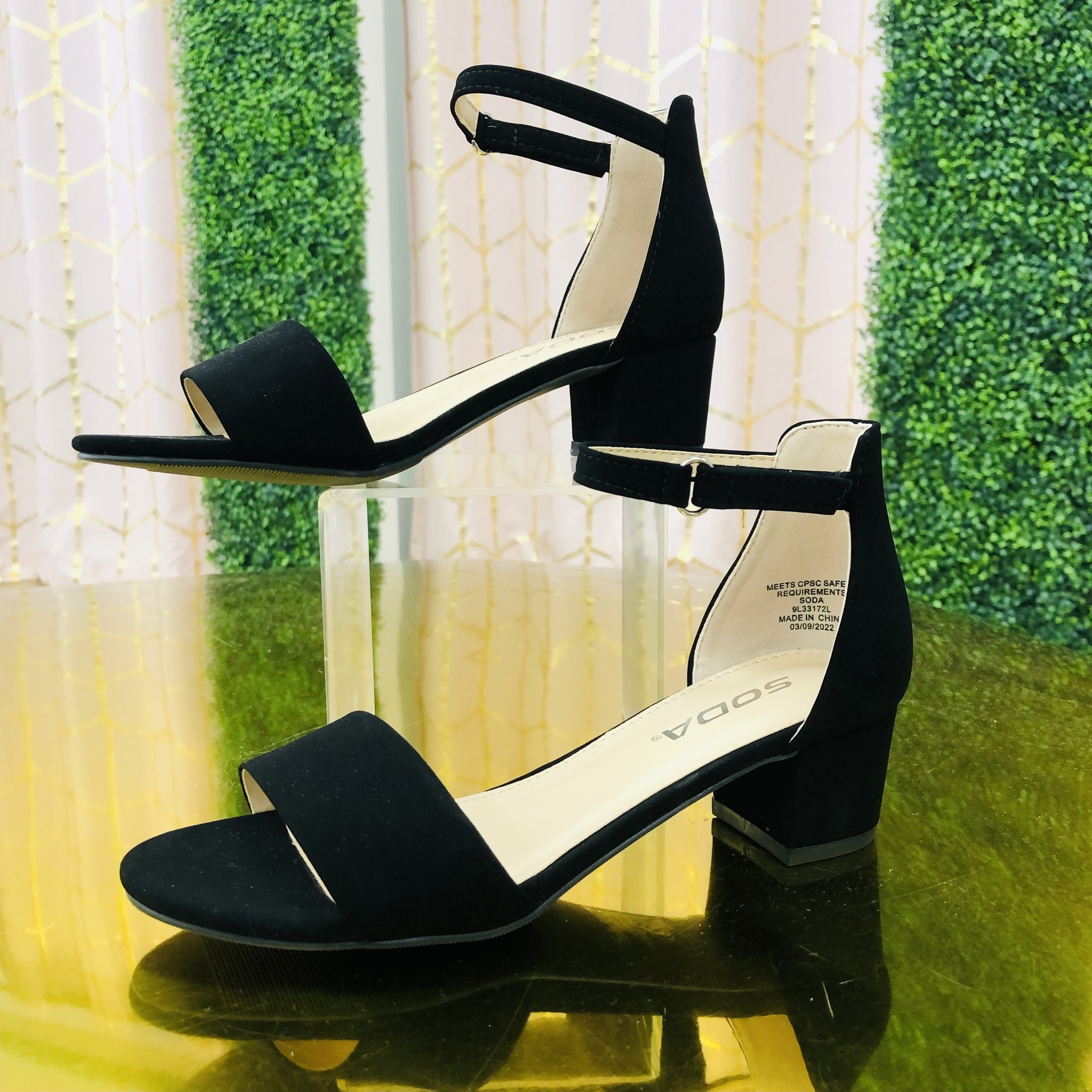Girls Black Kick Heels - The Magnolia
