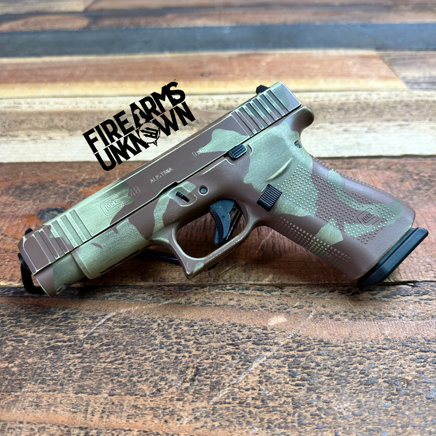 Glock G48 Cerakote Distressed Tri-Color Camouflage Pistol - Firearms ...