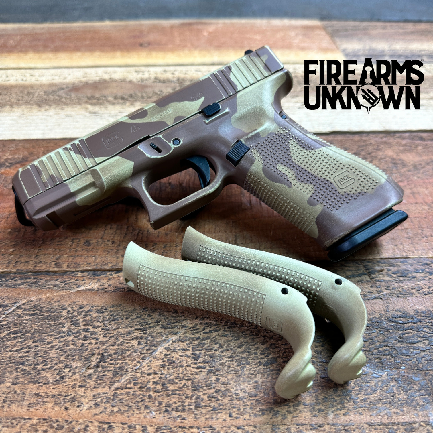 Glock G45 9MM Cerakote Tri-Color Camouflage Pistol - Firearms Unknown