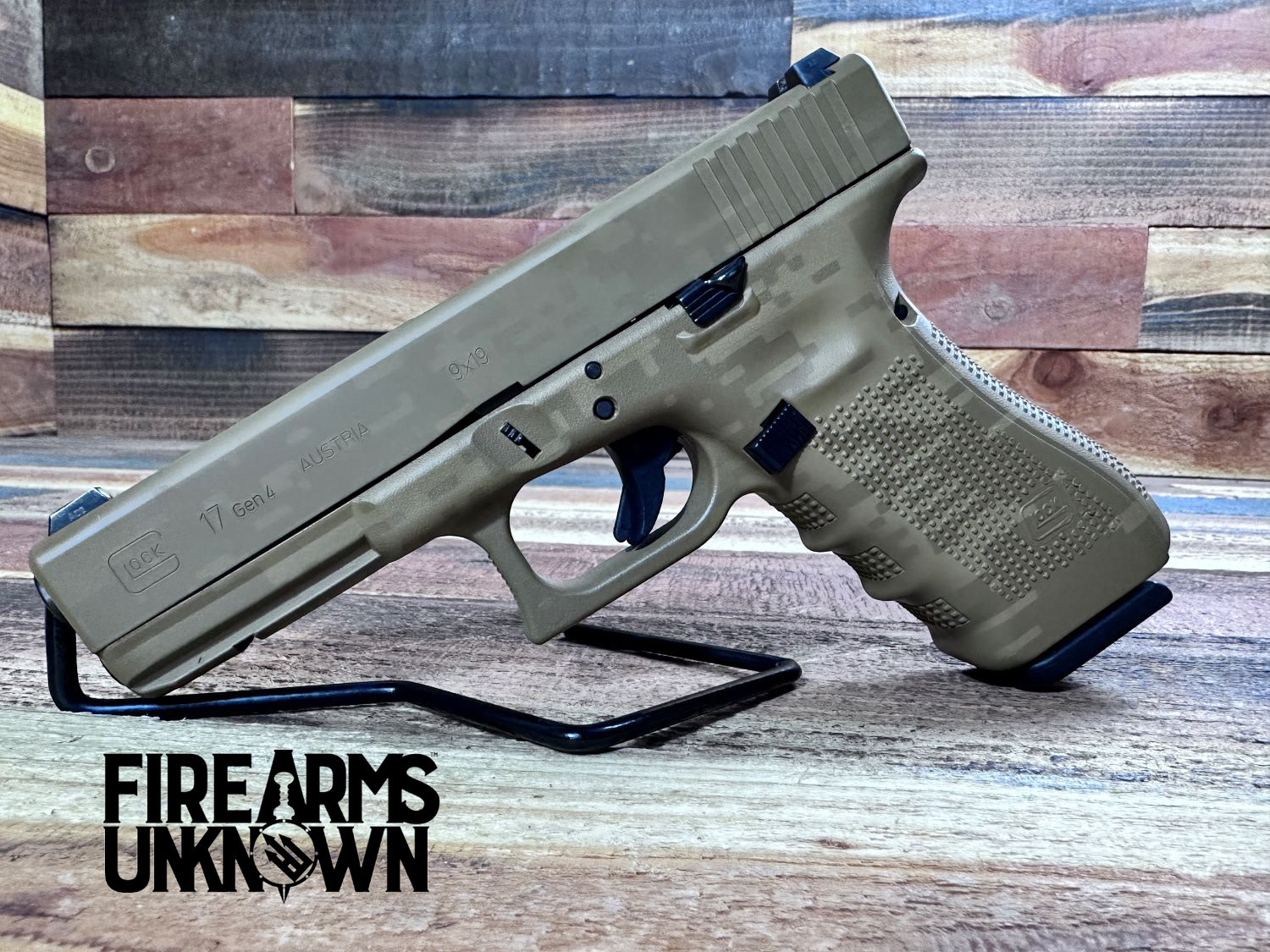 Glock G17 GEN 4 Cerakote Digital Camouflage Troy Tan Pistol Police ...