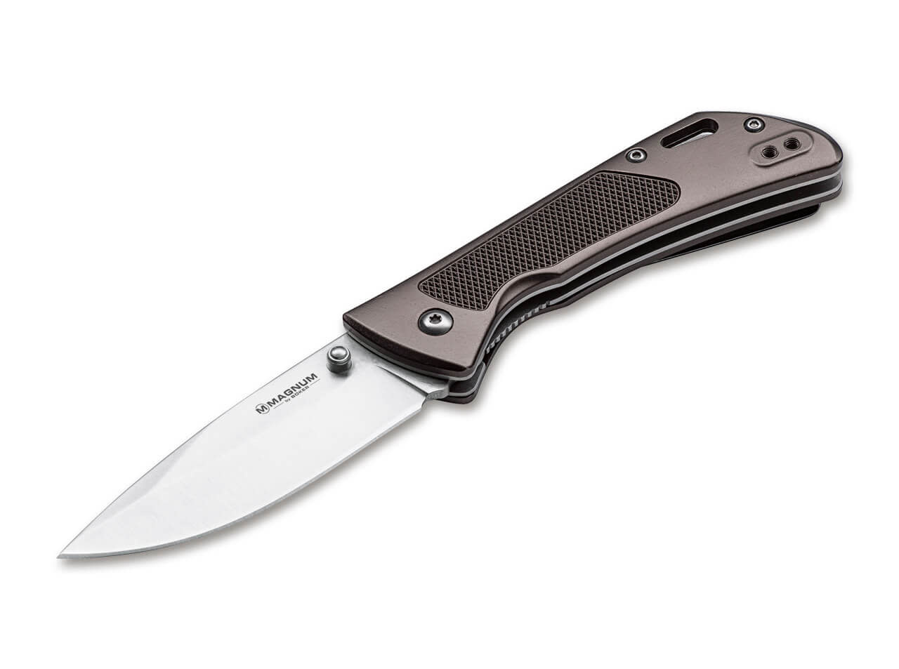 Boker Magnum Advance Checkering Dark Bronze 3.35" Folding Knife ...