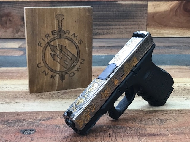 Glock 19 9mm 4" Nickel Plated PATRIOT Gold (2)15RND Pistol - Firearms ...