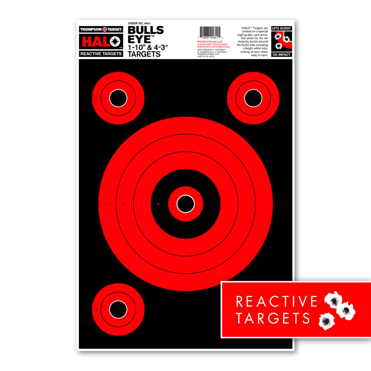 HALO Bullseye 10" & 3" Targets - HALO Reactive Splatter 12.5"x19" #4641 ...