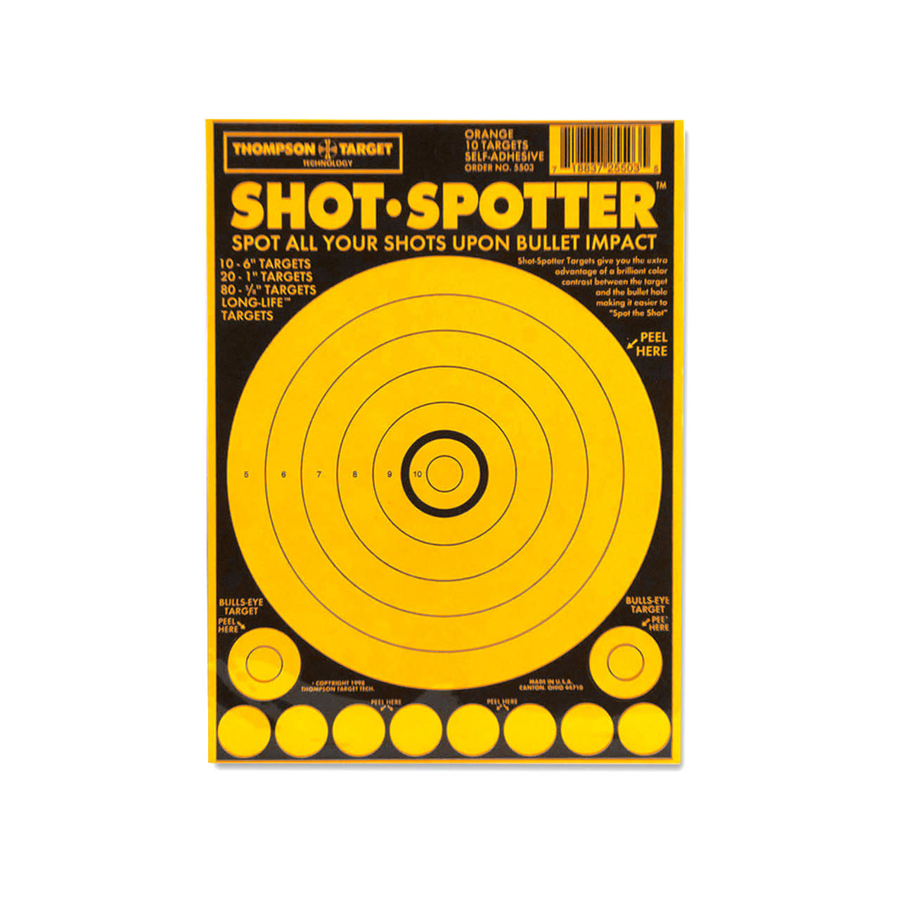 Thompson Target Shot Spotter Yellow - Adhesive Shooting Targets - 6.5 ...