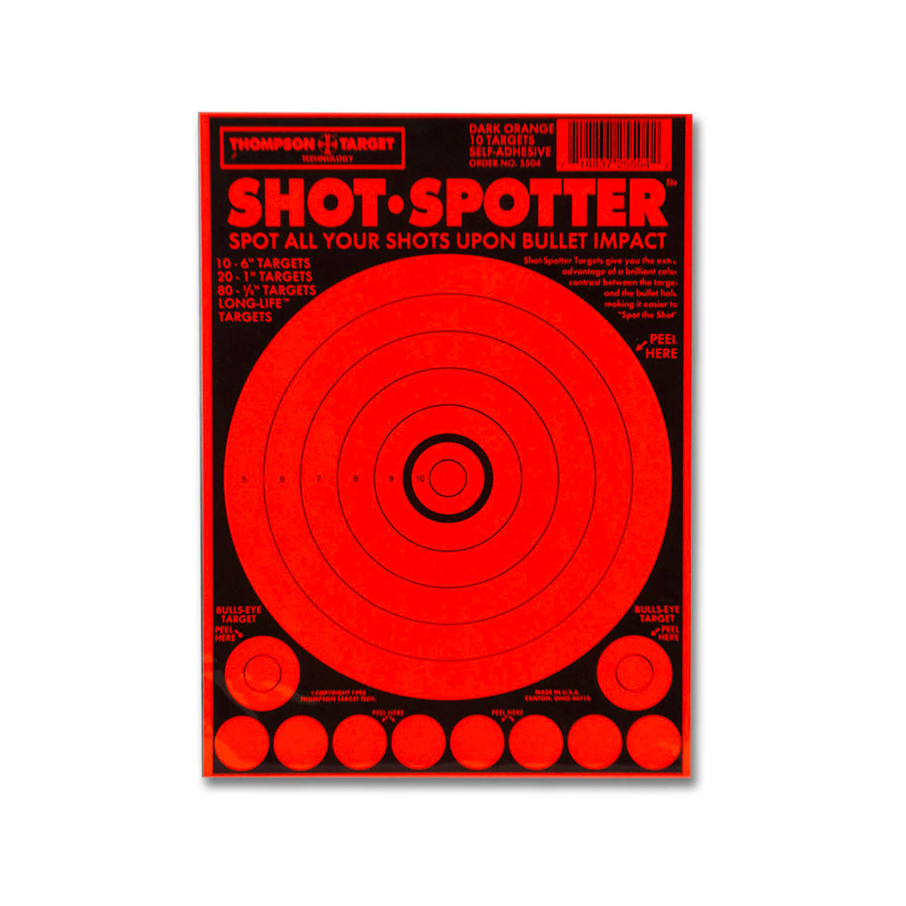 Thompson Target Shot Spotter Orange - Adhesive Shooting Targets - 6.5 ...