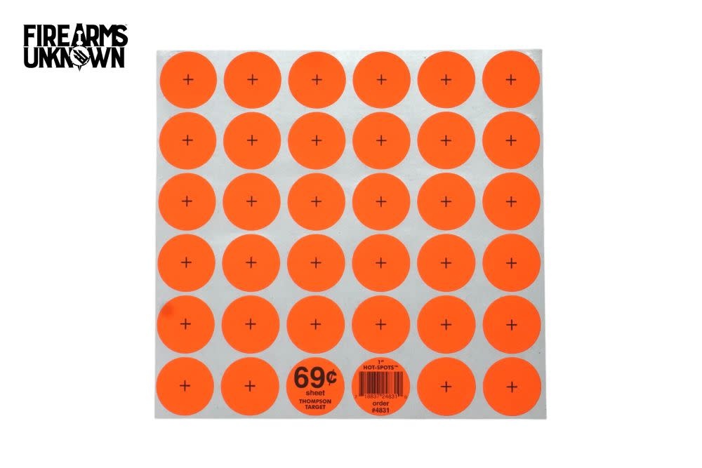 Thompson Target Hot Spots 1" Adhesive Target Sheet #4831 - Firearms Unknown