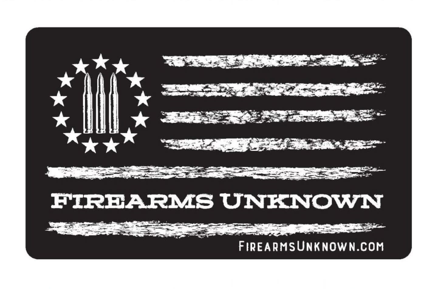 Small Firearms Unknown Flag Sticker (4"x2.4") - Firearms Unknown