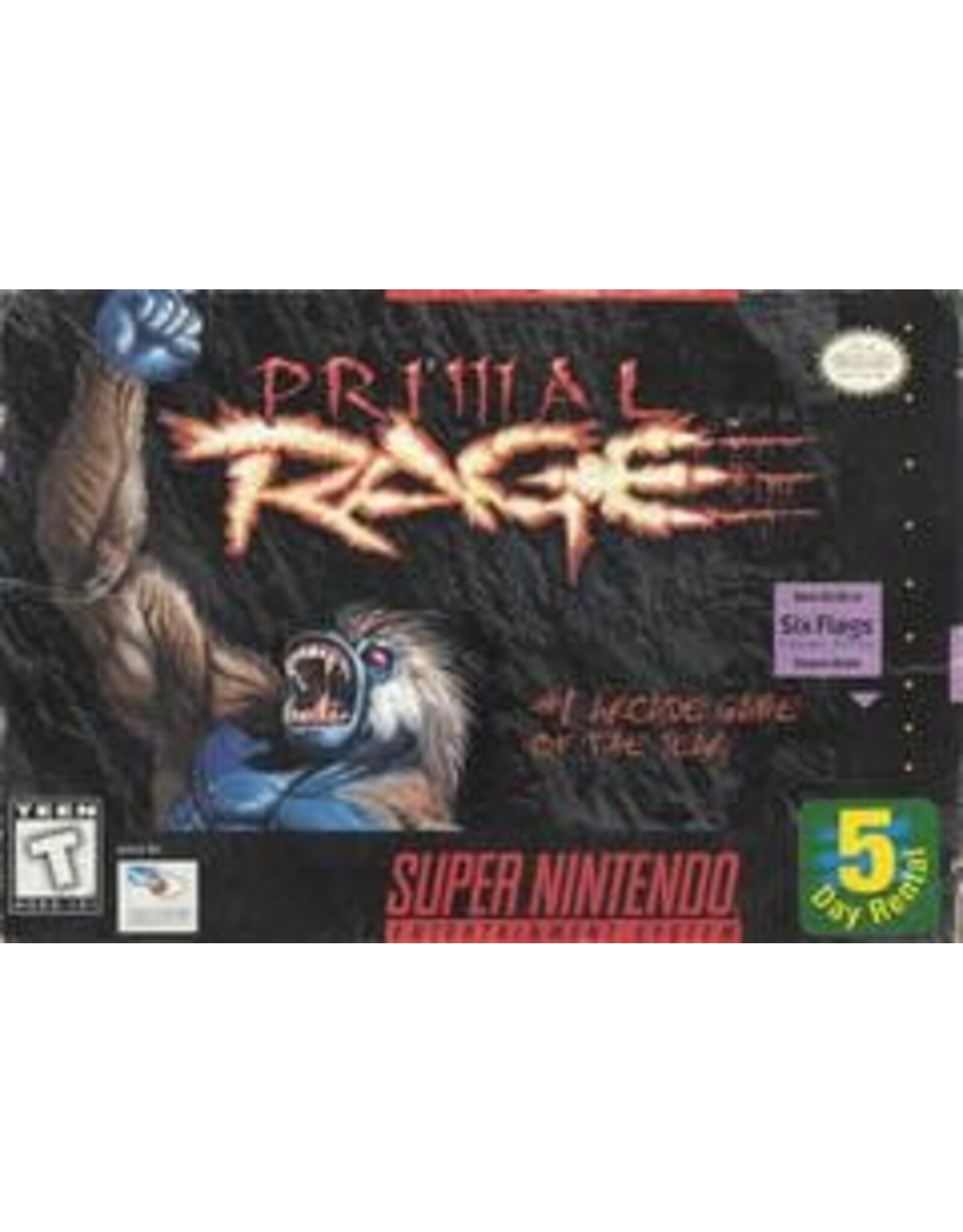 Super Nintendo Primal Rage (Cart Only, Damaged Front and Back Labels ...