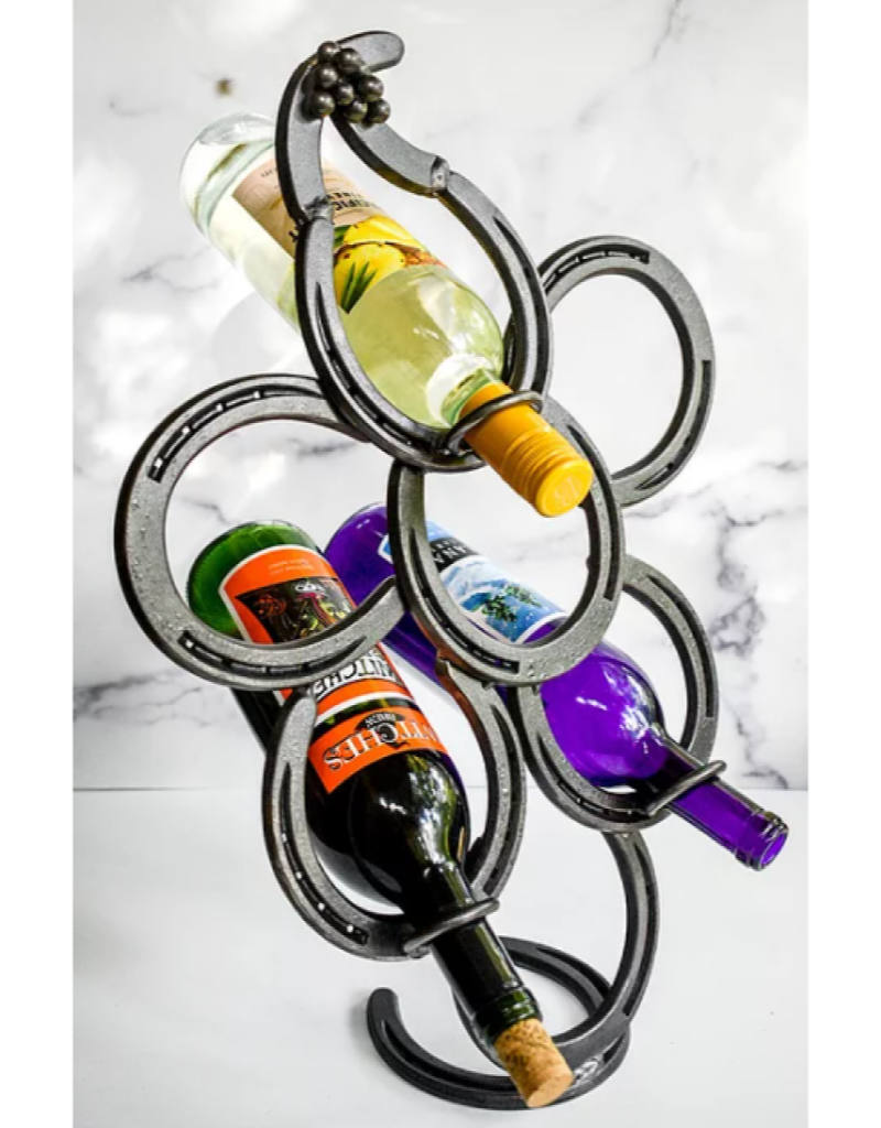 Horseshoe Wine Rack - Grape Cluster - The Bear Den Gallery