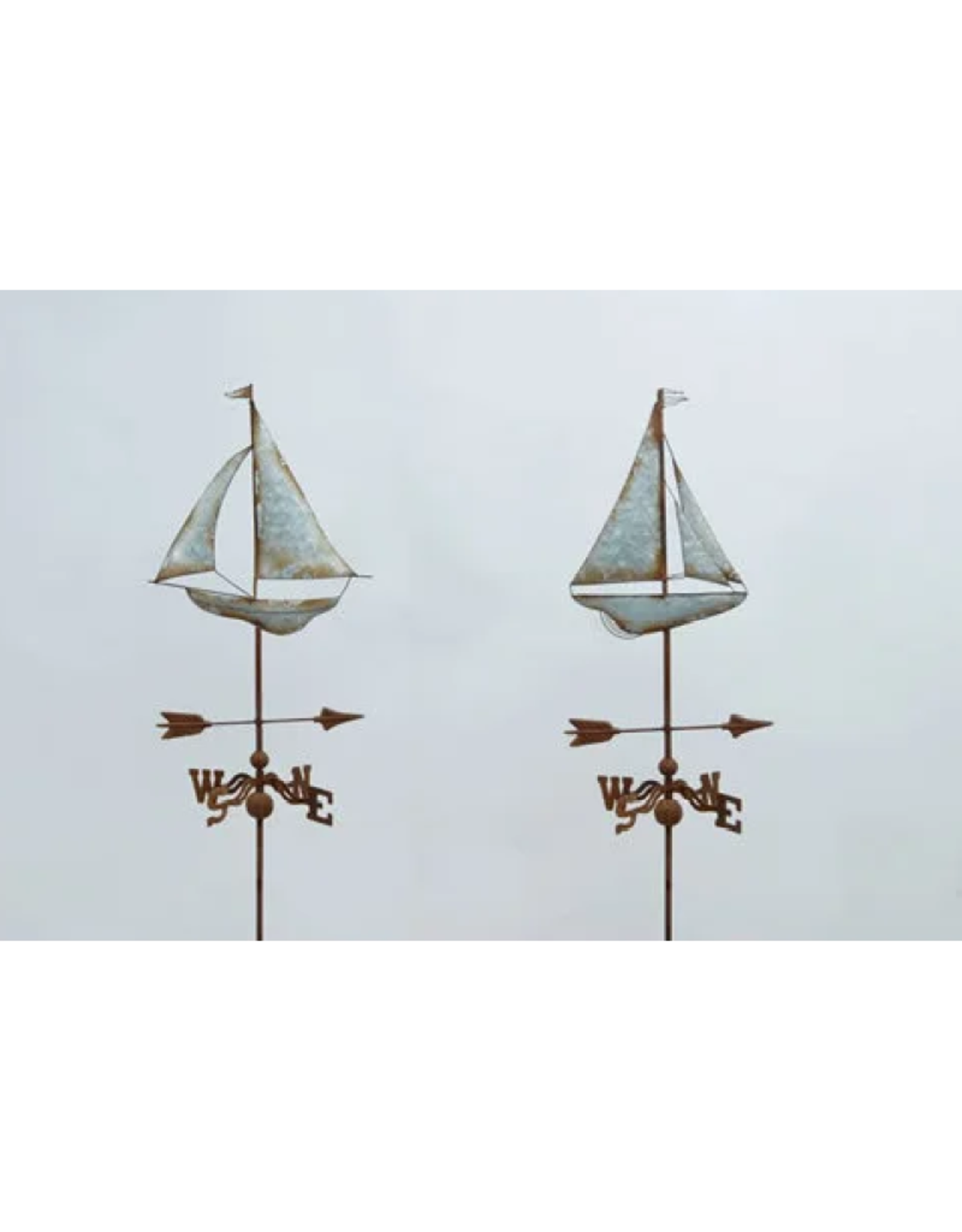 Garden Stake - Sailboat Patina with Compass Weathervane - The Bear Den ...