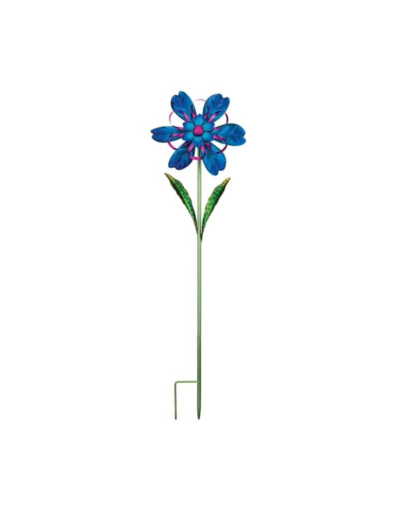 Ribbon Flower Spinner Stake - Blue - The Bear Den Gallery
