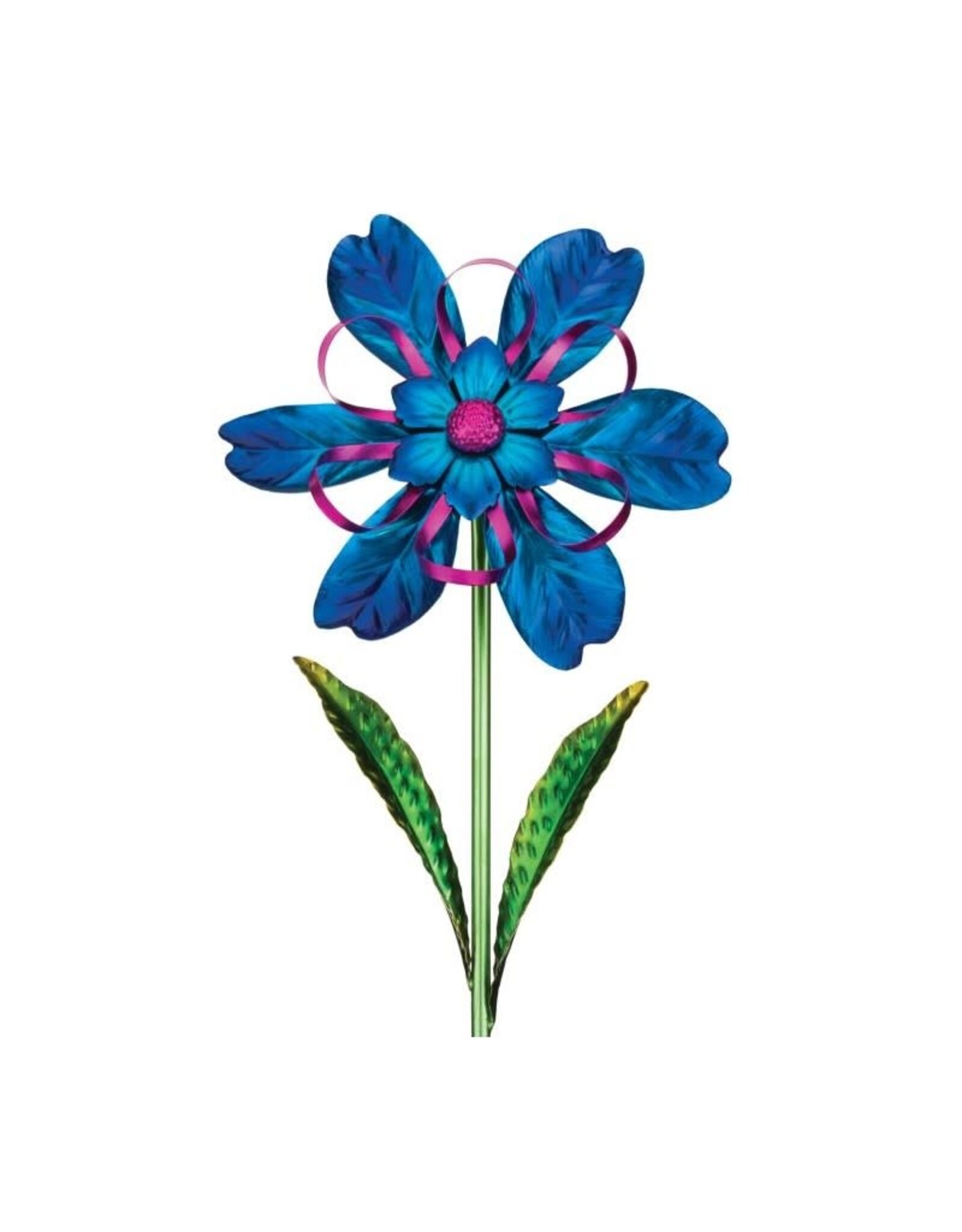 Ribbon Flower Spinner Stake - Blue - The Bear Den Gallery