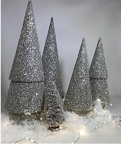 Tree Double Cone 17" Silver - Elysian Fields