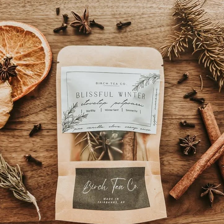 Birch Tea Blissful Winter Potpourri Stovetop Kit - Elysian Fields Birch Tea Blissful Winter Potpourri Stovetop Kit - Elysian Fields