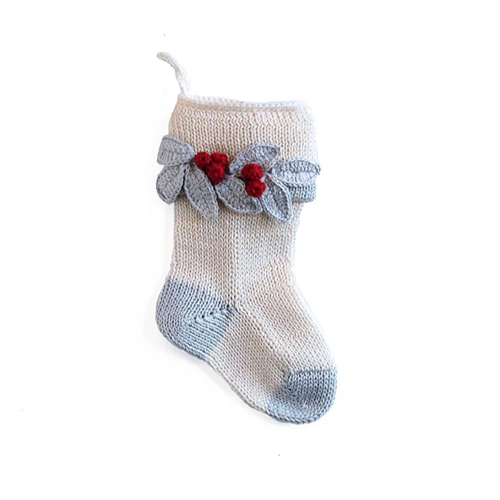 MELANGE Mini Holly Leaf Stocking - Ecru - Elysian Fields