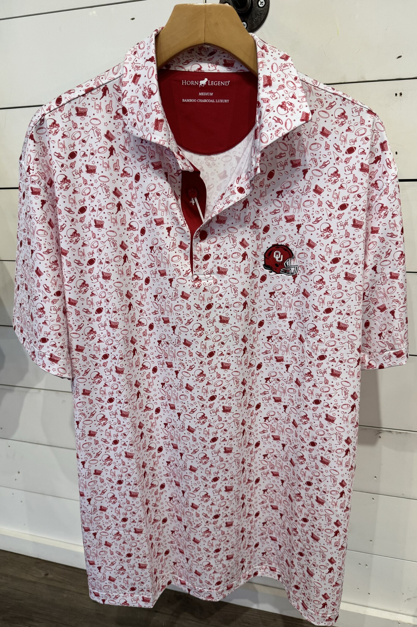 HL White and Red Gameday Polo - Blush Boutique