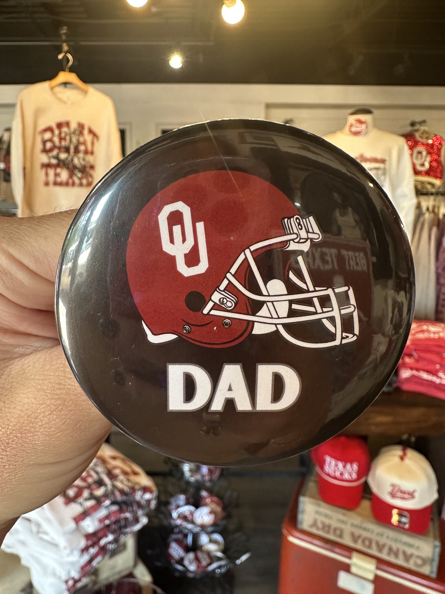 ! OU Helmet Dad Button - Blush Boutique