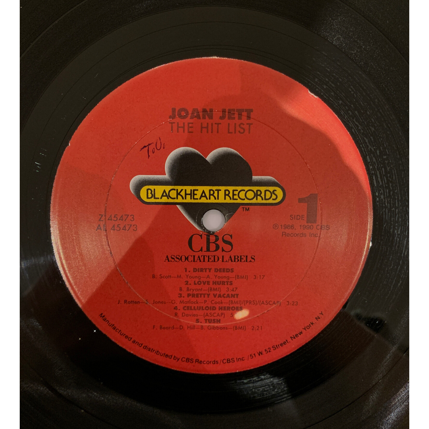 Jett, Joan: The Hit List (1990, USA, VG+) [BLACKHEART] - Kops Records