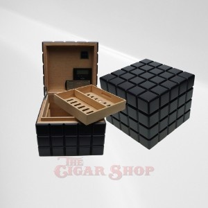 Colibri Heritage Cube Humidor - Black - The Cigar Shop - The Cigar Shop