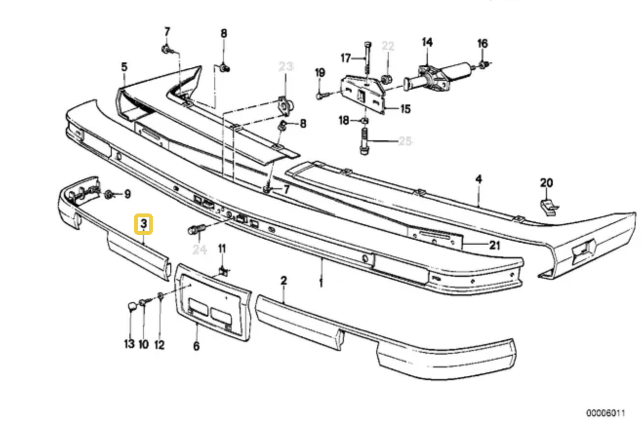 GENUINE BMW E30 318i 325e 325es 325ic 325iX 325i Right Front Bumper ...
