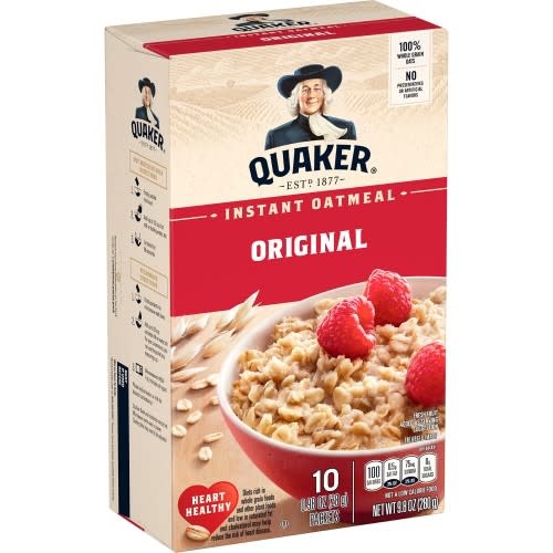 Quaker Original Instant Oatmeal, 9.8 oz, 12 ct - Span Elite