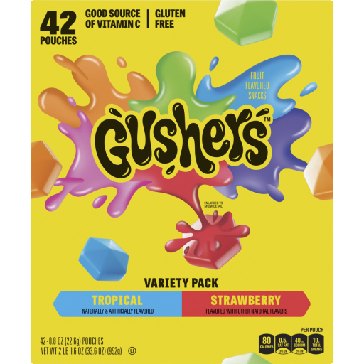 Gushers Fruit Gushers Fruit Flavored Snacks Variety Pack, 0.8 oz, 42 ct ...