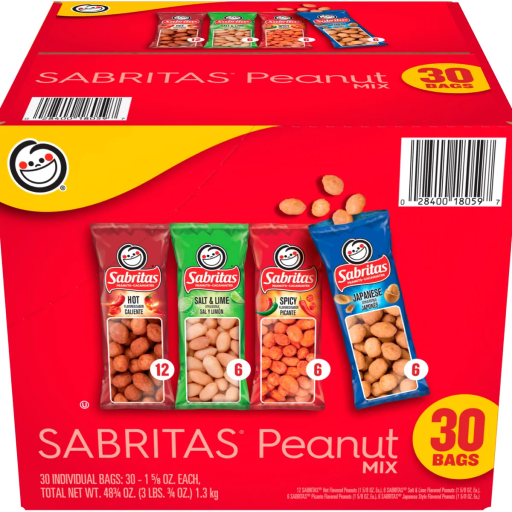Sabritas Sabritas Peanuts Variety Pack, 1.625 oz, 30 ct - Span Elite
