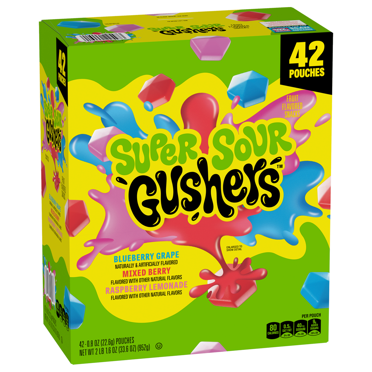 Gushers Gushers Super Sour Fruit Flavored Snacks Variety Pack, 0.8 oz ...