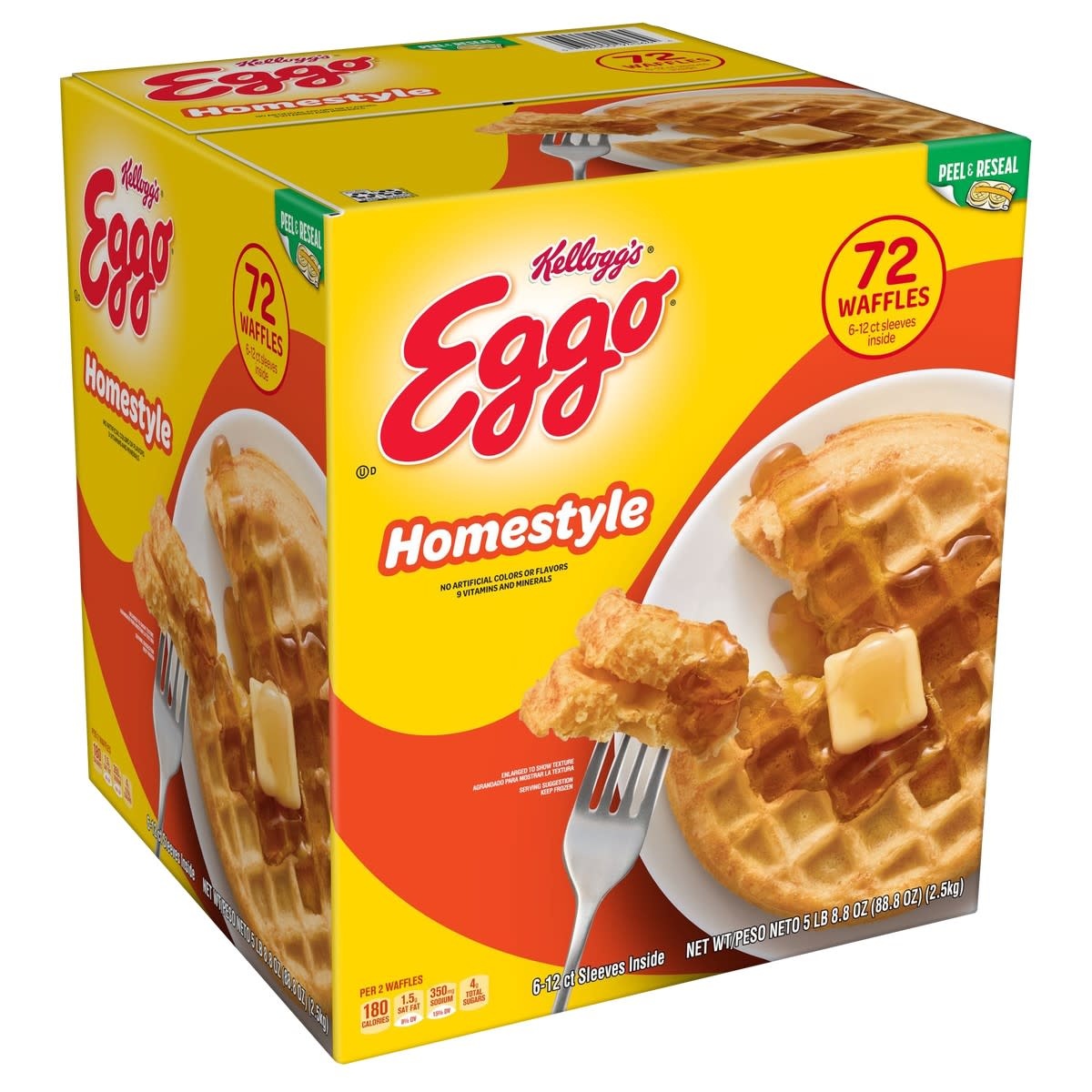 Eggo Eggo Waffles Homestyle, 72 ct - Span Elite