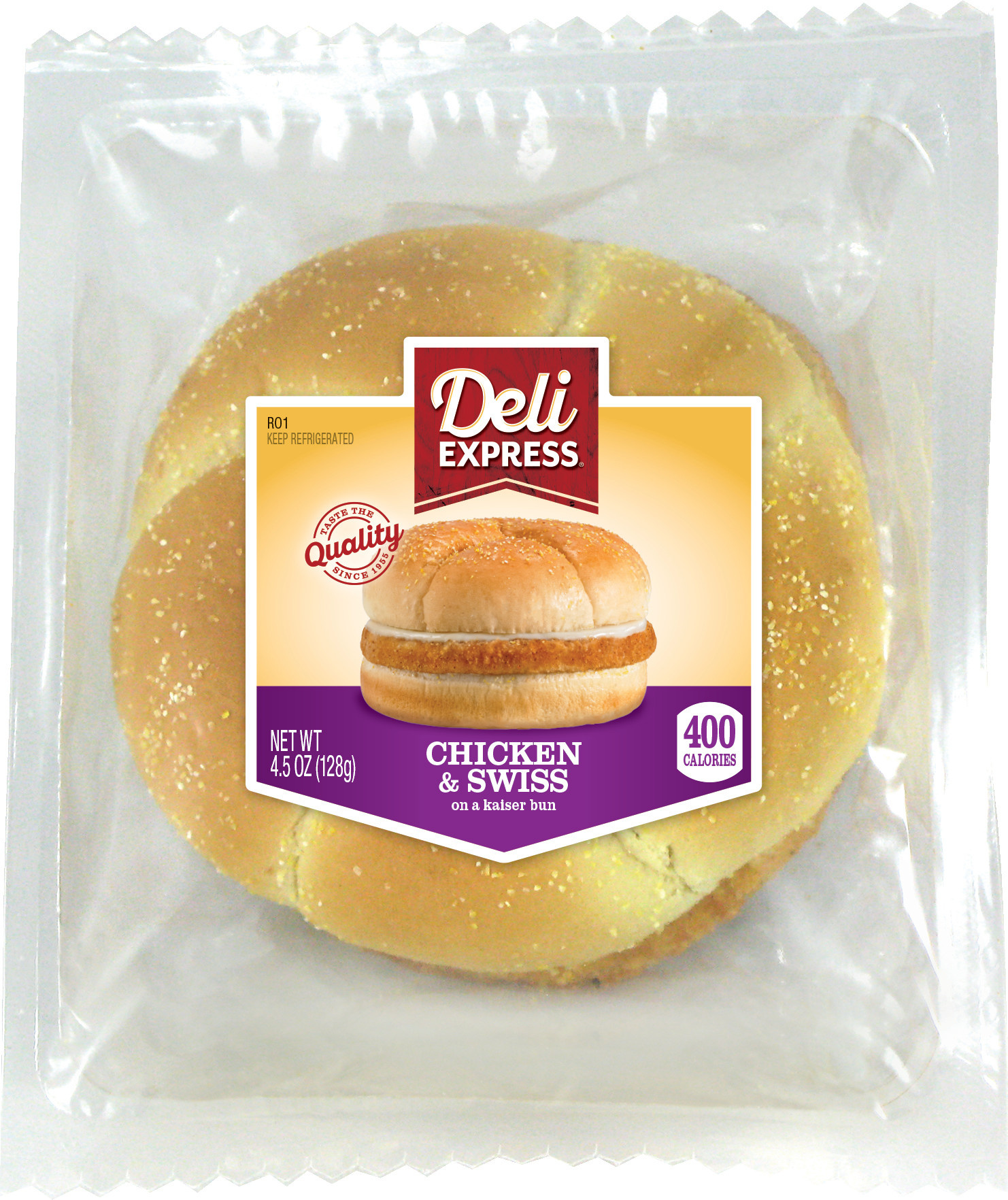 Deli Express Sandwich Chicken Swiss, 4.5 oz, 10 ct - Span Elite