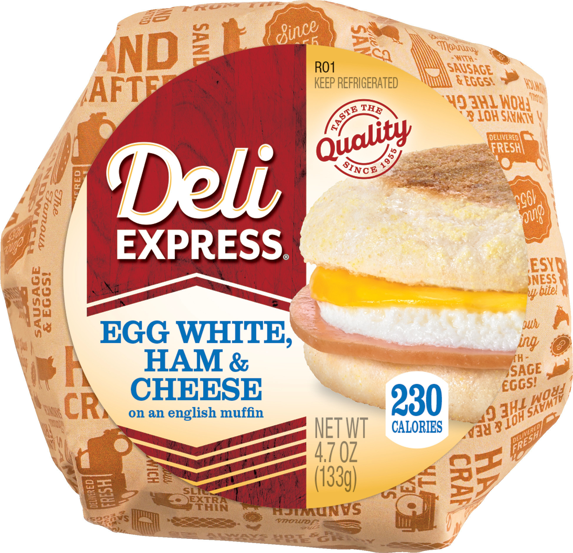 Deli Express Muffin Ham/Egg/Cheese, 4.9 oz, 14 ct - Span Elite