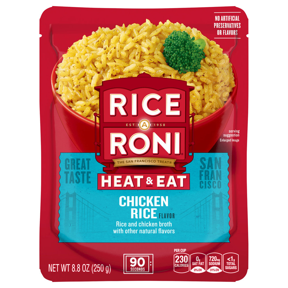 Rice-A-Roni Rice-A-Roni Heat And Eat Chicken Rice Flavor, 8.8 oz, 8 ct ...