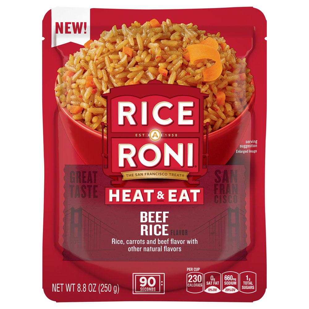 Rice-A-Roni Rice-A-Roni Mix Beef Rice Heat And Eat, 8.8 oz, 8 ct - Span ...