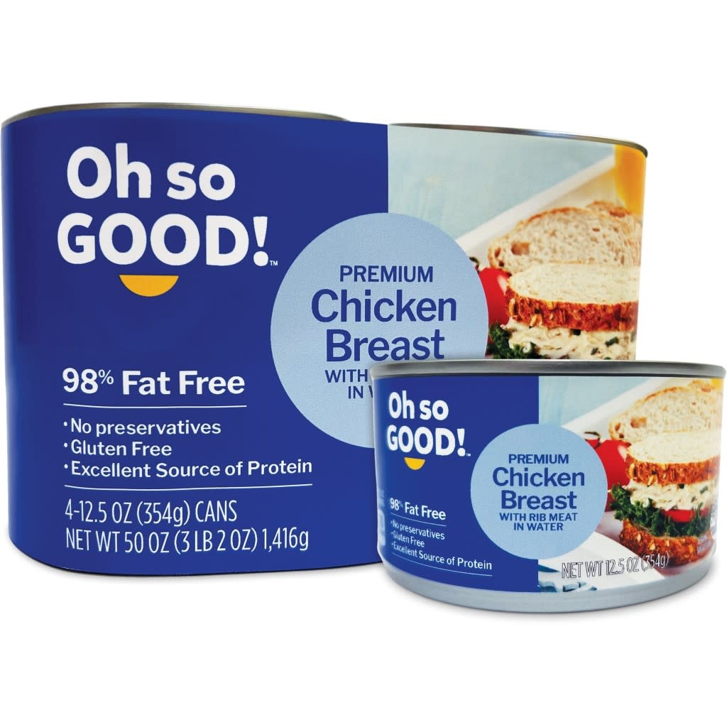 Oh So Good! Oh So Good! Chunk White Chicken, 12.5 oz, 4 ct - Span Elite
