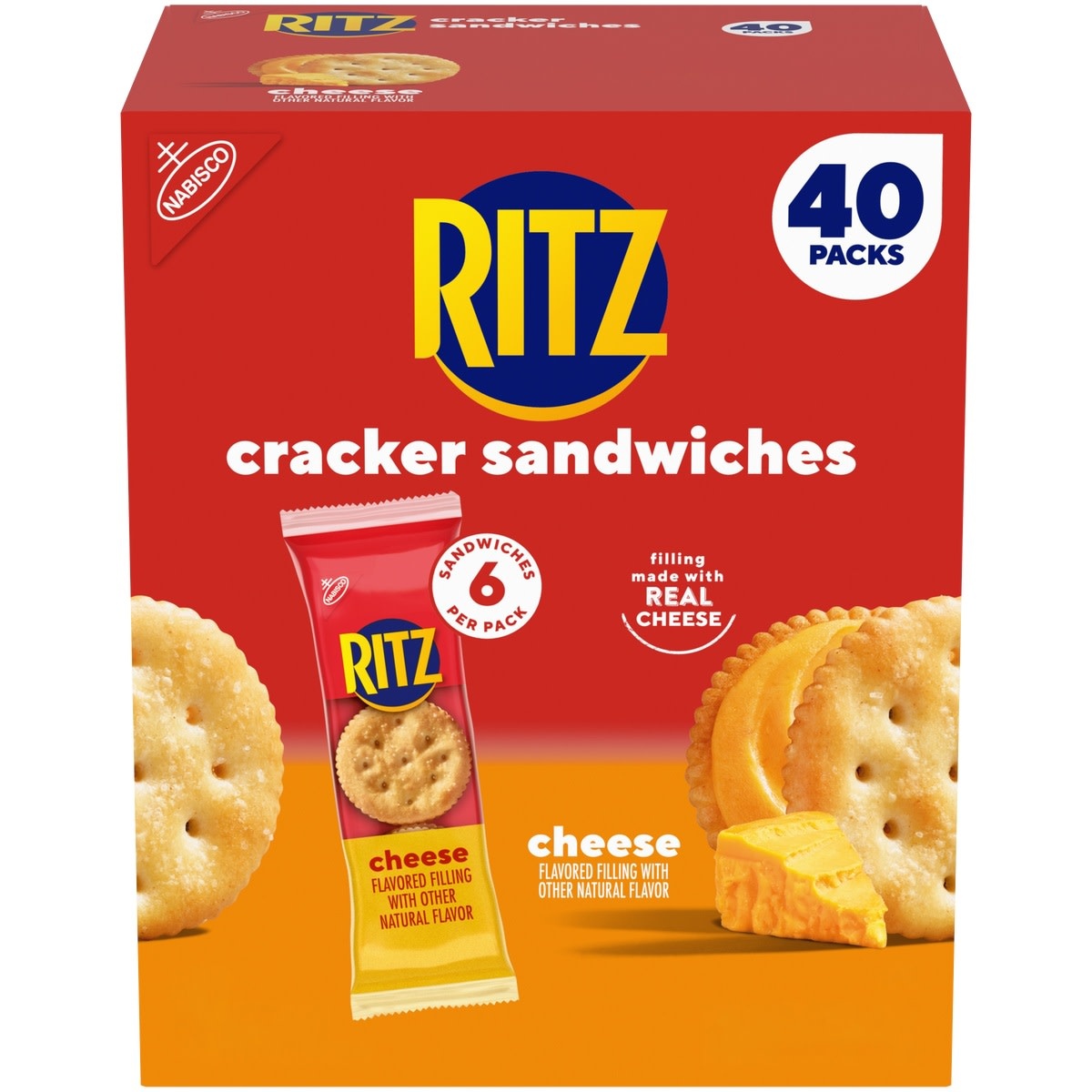 Ritz Cracker Sandwiches Cheese, 1.35 oz, 40 ct - Span Elite