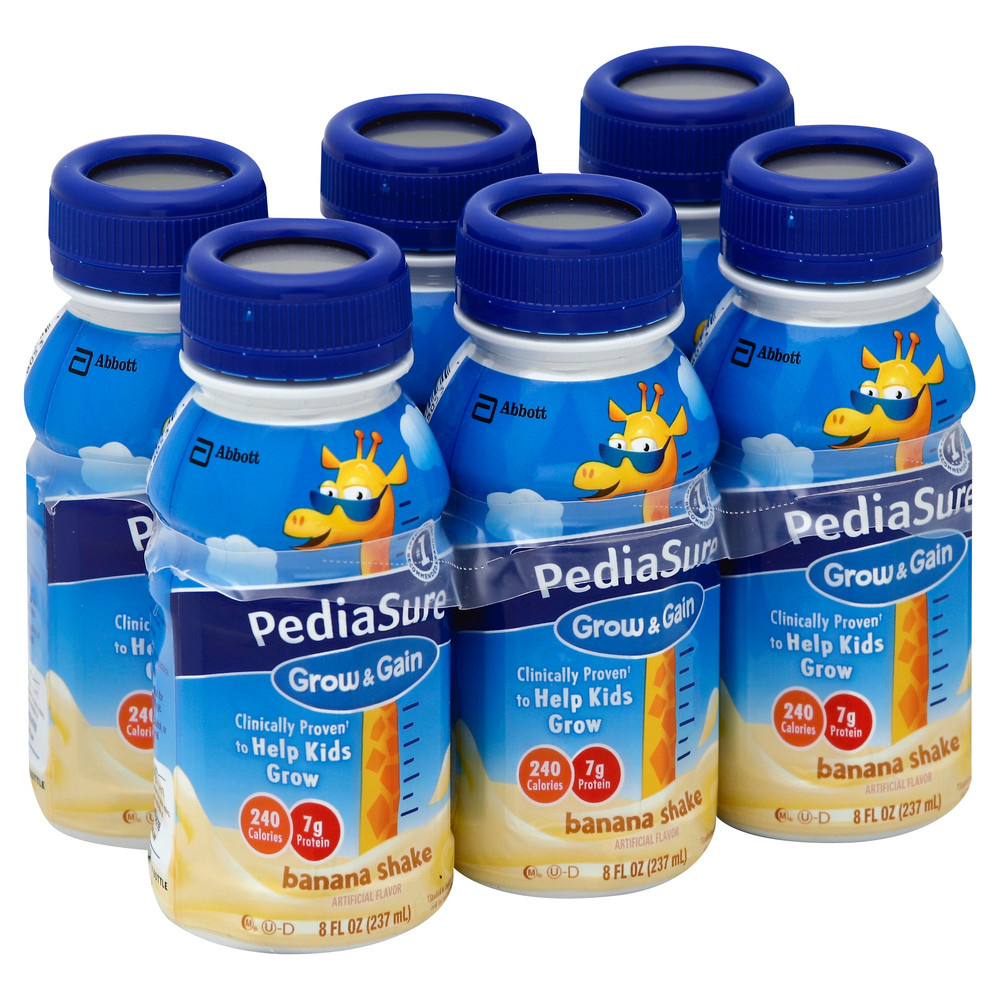 PediaSure Pediasure Ready To Drink Grow & Gain Shake Banana, 8 oz, 6 ct ...