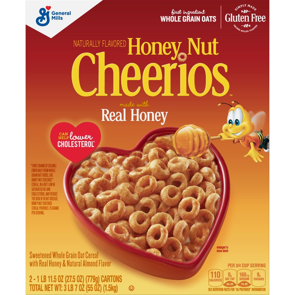 Cheerios Cereal Honey Nut, 27.5 oz, 2 ct - Span Elite