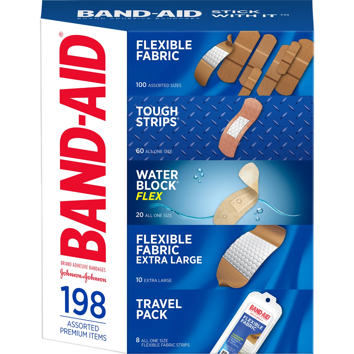 Band-Aid Band-Aid Adhesive Bandages Assorted, 198 ct - Span Elite