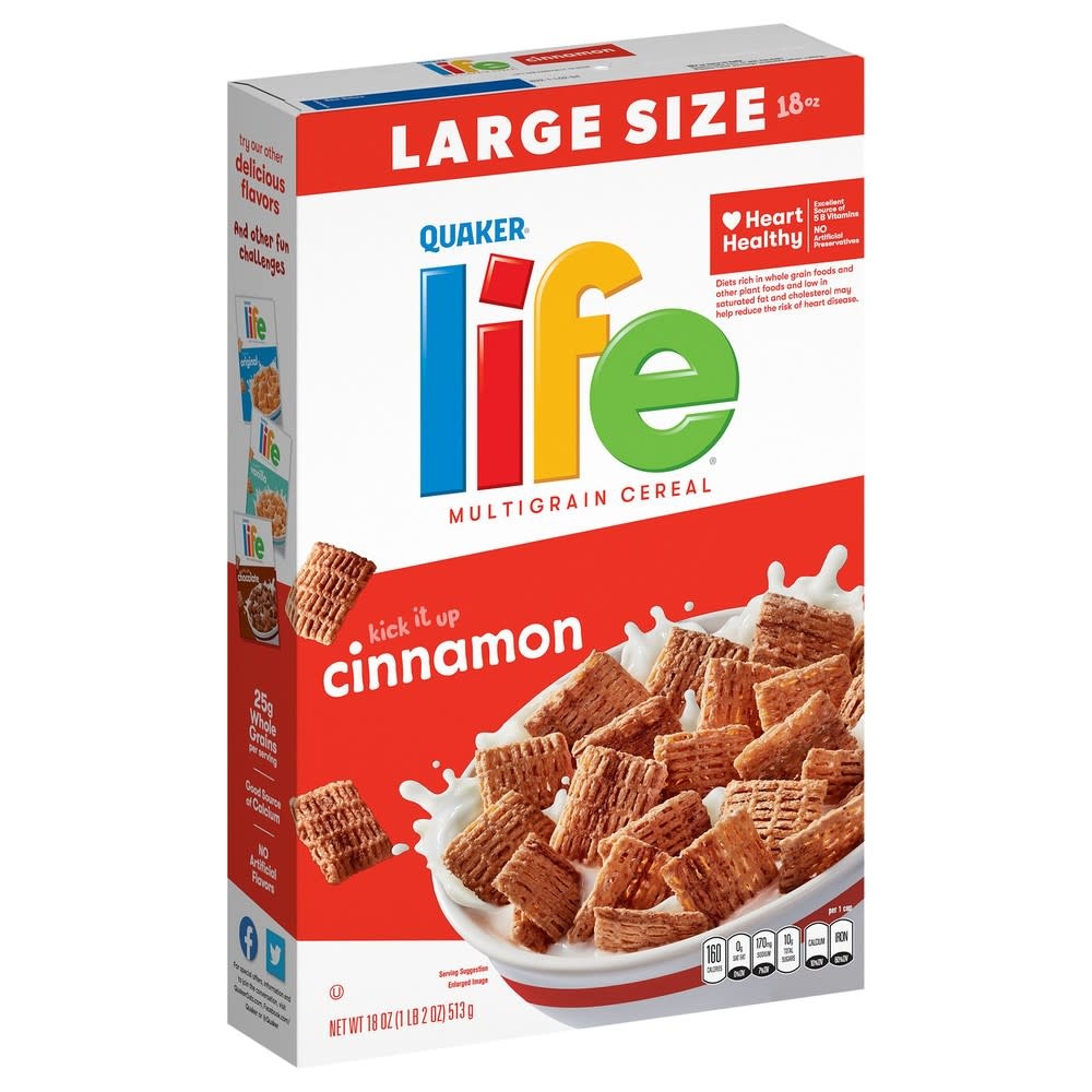 Quaker Quaker Life Multigrain Cereal Cinnamon, 18 oz - Span Elite
