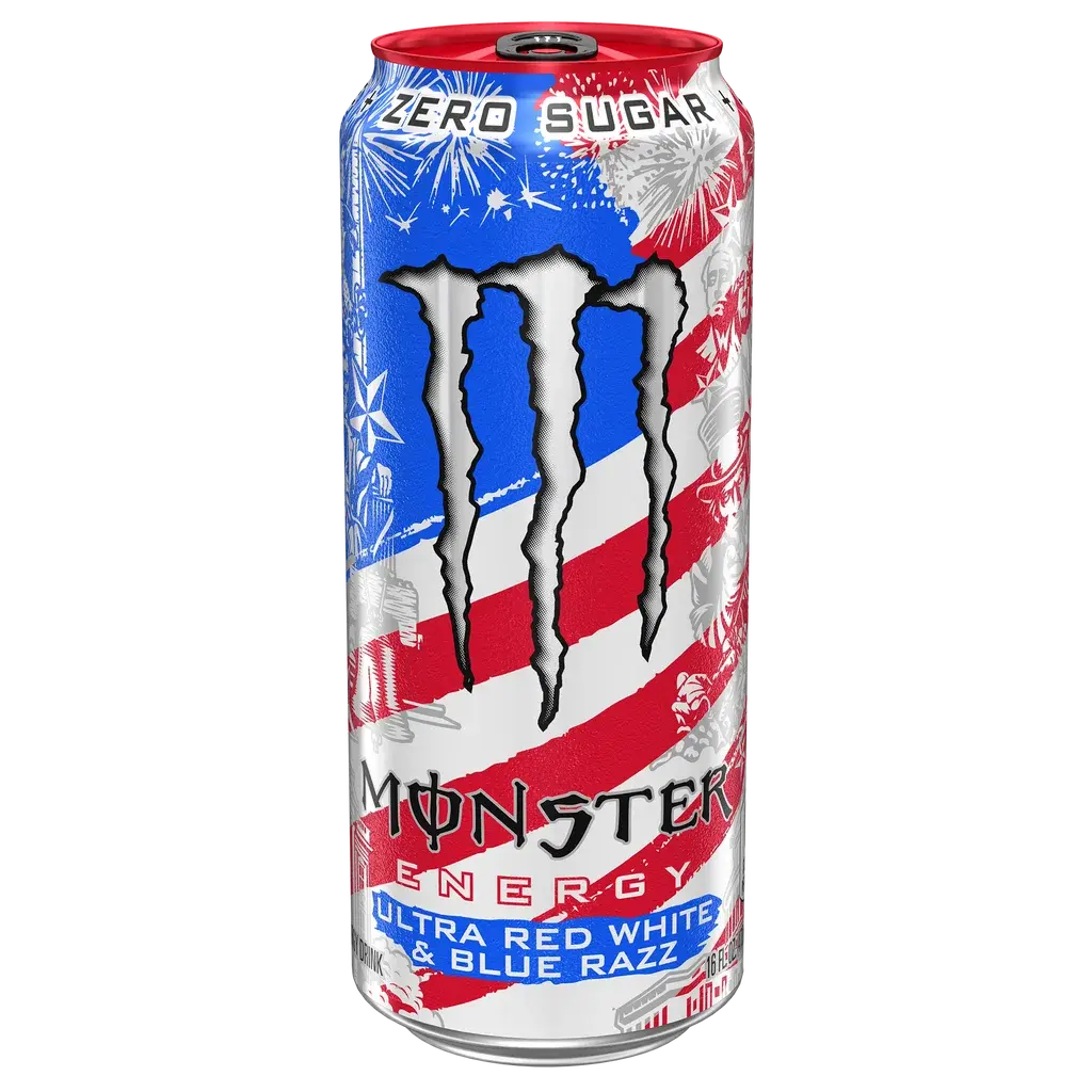 Monster Monster Energy Drink Zero Sugar Ultra Red White & Blue Razz, 16 ...