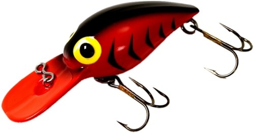 Brad's Wee Wiggler - 2.25" - 1/3 Oz - Fluorescent Red with Black ...