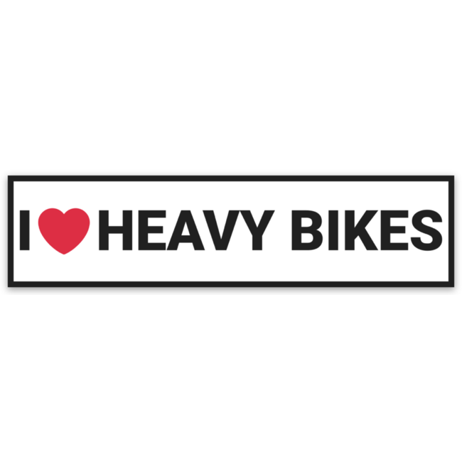 I Heart Heavy Bikes Sticker - Clever Cycles Ebike & Bicycle Store