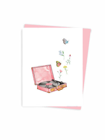 Record Player Card - Bouche Bée