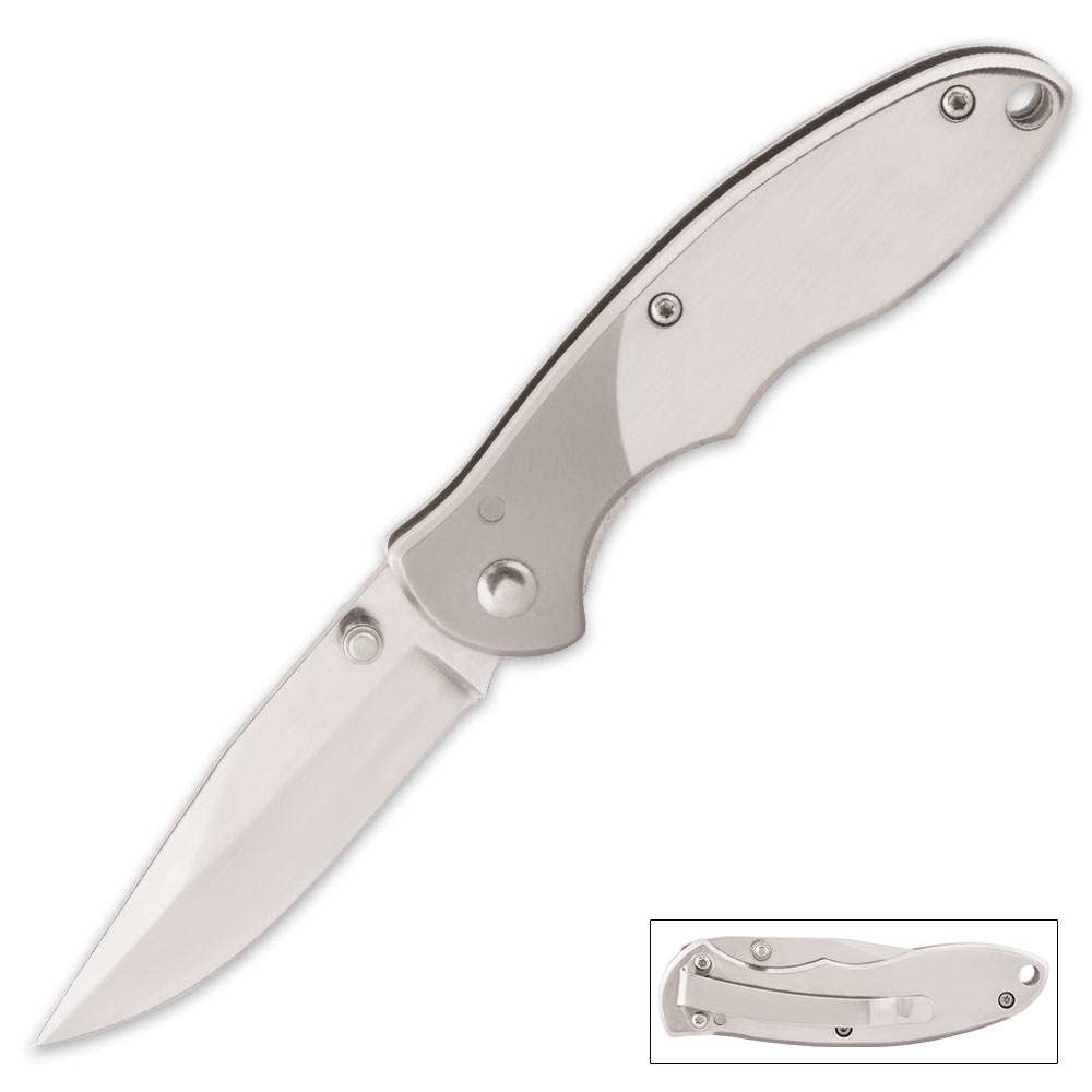 Executive Stainless Steel Pocket Knife - Silver - Military Outlet