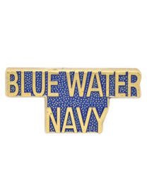 Pin - USN Scroll Blue Water Navy - Military Outlet