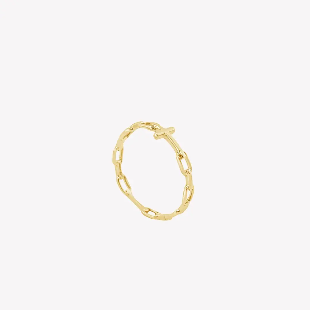 Rizen 190017GD Chain Breaker Cross Gold Ring - The Mercantile at Springdale