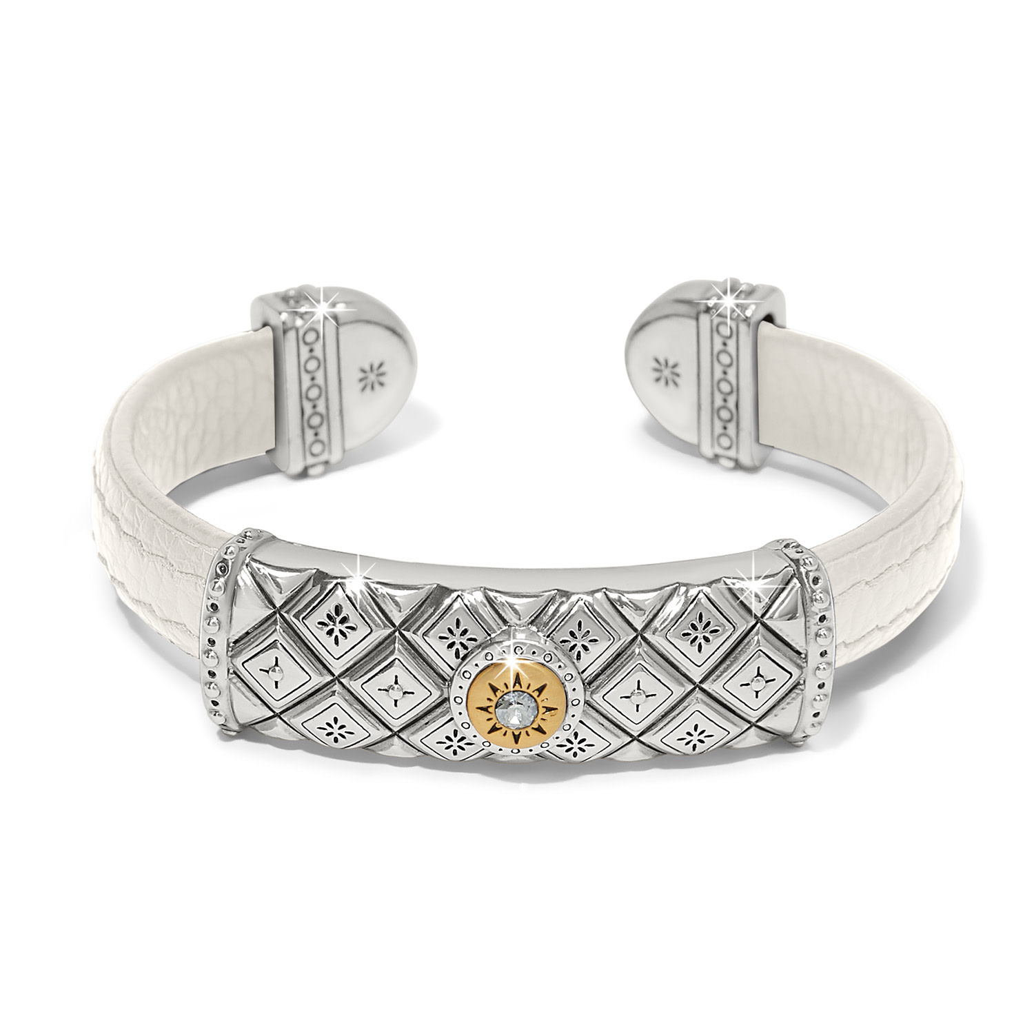 Brighton JF035A Mosaic Two Tone White Bar Cuff - The Mercantile at ...