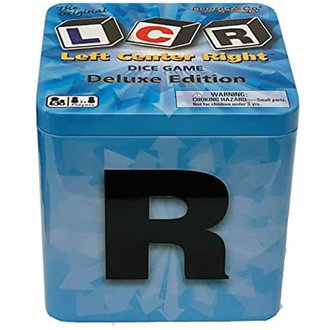 LCR: The Original Left Center Right WILD Dice Game Compact Tin ...