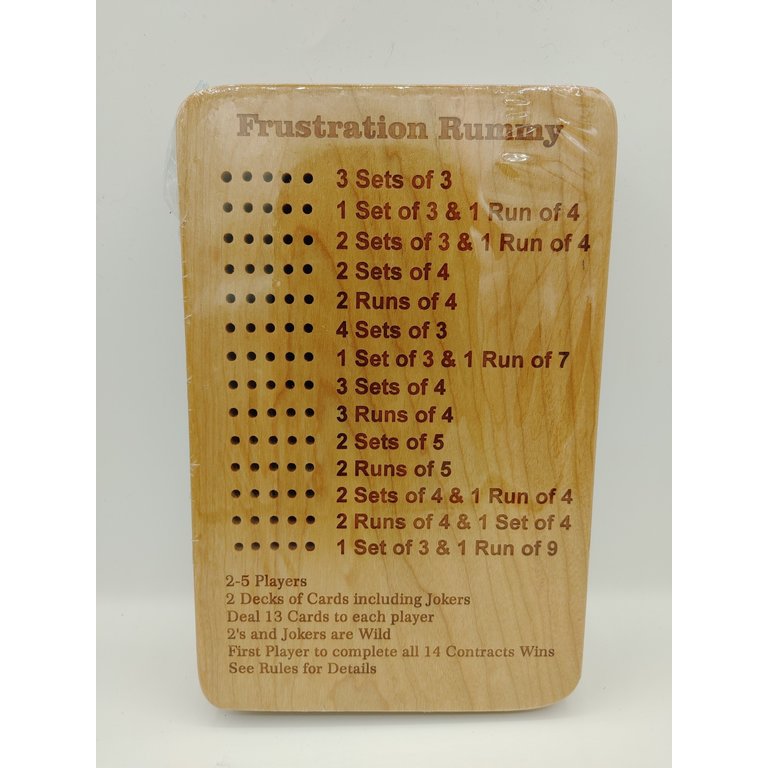 Wooden Frustration Rummy Board - Deluxe/Travel Version - Boardgames.ca Wooden Frustration Rummy Board - Deluxe/Travel Version - Boardgames.ca